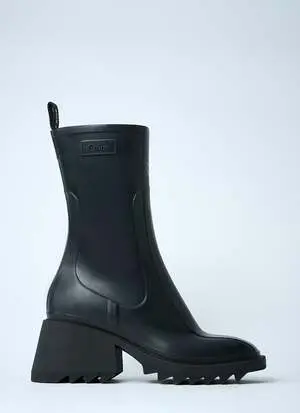Chloé Betty Square Toe Block Heel Boots - Black