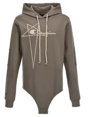 Rick Owens Champion Collaboration Hooded Bodysuit - Gray
