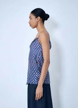 Dries Van Noten Diagonal Stripe Cowl Neck Camisole