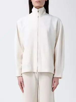 Max Mara Zip-up Jacket With Stand Collar - Cream