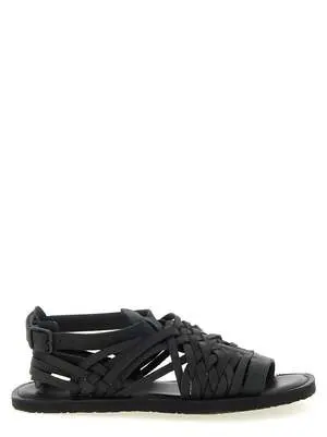 Yohji Yamamoto Braided Leather Sandals - Black