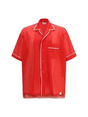 Moschino Technical Mesh Shirt With Reversed 22 Print - Red