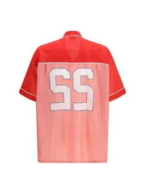 Moschino Technical Mesh Shirt With Reversed 22 Print - Red
