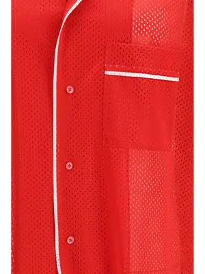Moschino Technical Mesh Shirt With Reversed 22 Print - Red