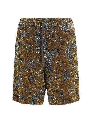 Dries Van Noten Sequin-embellished Drawstring Shorts