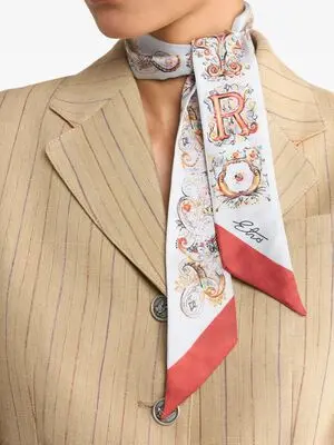 Etro Silk Paisley Scarf With Floral Motif - Multicolor