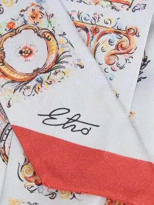 Etro Silk Paisley Scarf With Floral Motif - Multicolor