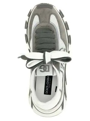 Dolce & Gabbana Dg Country Road" Suede And Mesh Sneakers - Gray