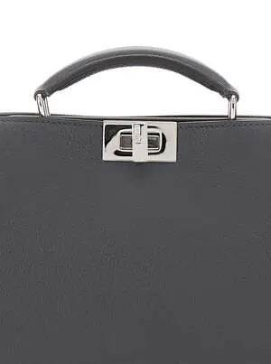 Fendi Iseeu Small Leather Handbag With Removable Pocket - Gray