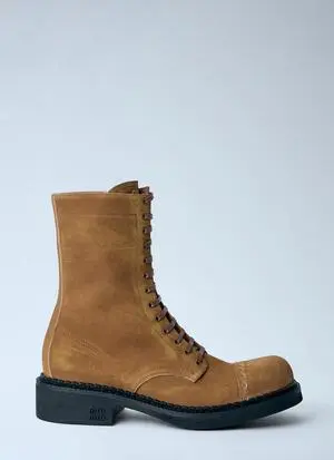 Miu Miu Suede Lace-up Boots