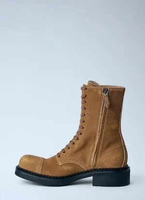 Miu Miu Suede Lace-up Boots