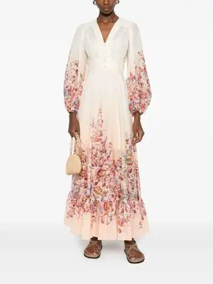 Zimmermann Awaken Plunge Maxi Dress - Multicolor