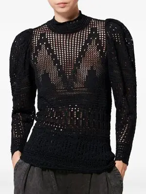 Isabel Marant Étoile Dahara Openwork Knit Pullover - Black