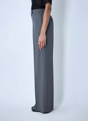 Max Mara High-rise Wide-leg Tailored Trousers - Gray