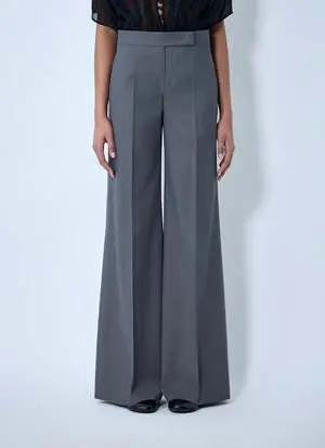 Max Mara High-rise Wide-leg Tailored Trousers - Gray