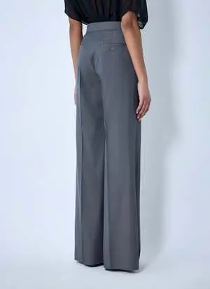 Max Mara High-rise Wide-leg Tailored Trousers - Gray