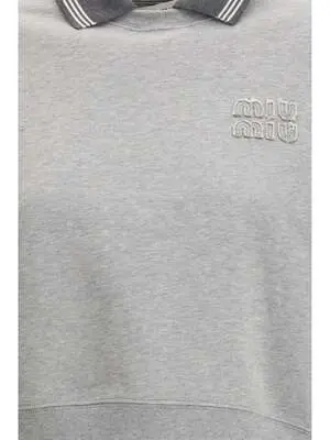 Miu Miu Embroidered Logo Collared Sweater