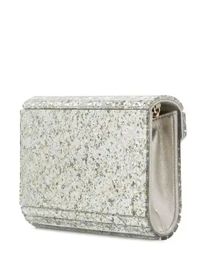 JIMMY CHOO Glitter Acrylic Clutch Bag - Silver