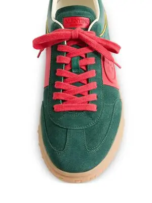 Valentino Garavani Upvillage Split And Nappa Leather Sneakers - Green