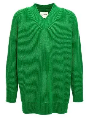 JIL SANDER Oversized V-neck Sweater