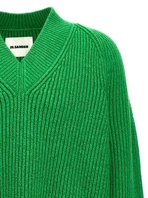 JIL SANDER Oversized V-neck Sweater