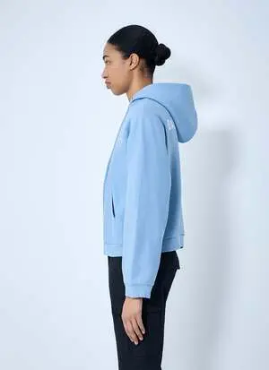 Balenciaga Zip-up Hoodie With Drawstring Hood - Blue