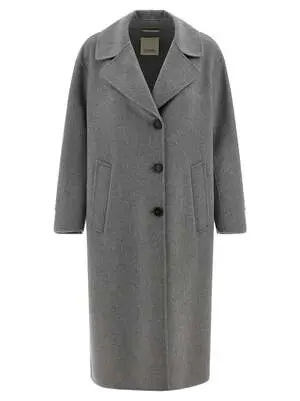 Max Mara S Mmzoe' Hand-sewn Wool Coat - Gray