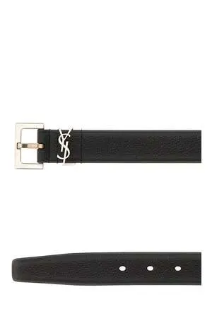 Saint Laurent Leather Belt With Monogram - Multicolor