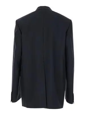 Gucci Wool Gabardine Jacket With Embossed Logo
