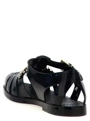Moschino Jelly Sandals With Metal Logo