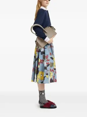 Marni Poplin Midi Skirt With Melodia Print - Blue