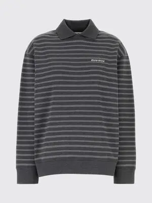 Miu Miu Classic Collar Polo Shirt - Gray