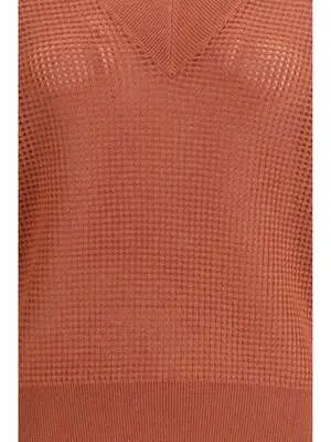 Brunello Cucinelli Cashmere Net Sweater - Red