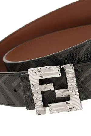 Fendi Leather Belt With Ff Buckle