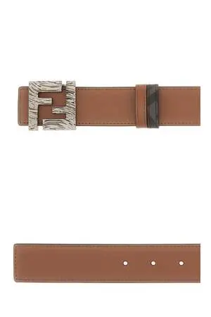 Fendi Leather Belt With Ff Buckle