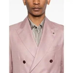 Tagliatore Double-breasted Lapel Pin Blazer - Pink