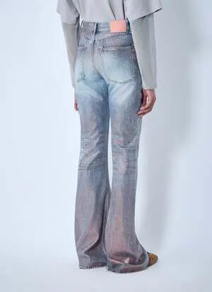 Acne Studios Mid Rise Flared Glitter Jeans