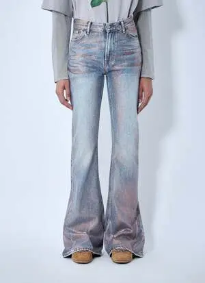 Acne Studios ACNE STUDIOS Mid Rise Flared Glitter Jeans Blue