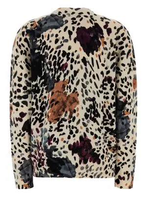 Fendi Wool And Cashmere Pullover With Falena Print - White