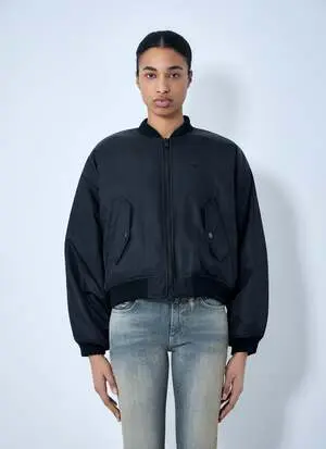 Balenciaga Zip-front Bomber Jacket With Flap Pockets - Black