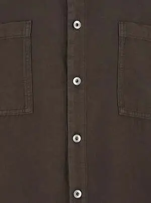 Rick Owens Brown Classic Collar Shirt With Lace Detail In Cotton - Multicolor