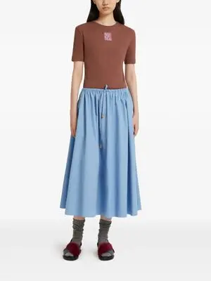 Marni Organic Poplin Drawstring Midi Skirt