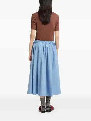 Marni Organic Poplin Drawstring Midi Skirt