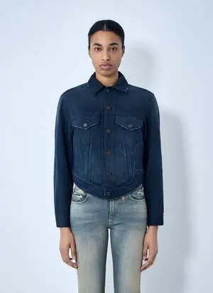 Balenciaga Curved Waistband Jacket - Blue