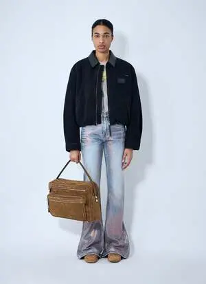 Acne Studios Bomber Blouson With Leather Collar