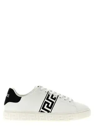 Versace Greca Embroidered Leather Sneakers - Multicolor