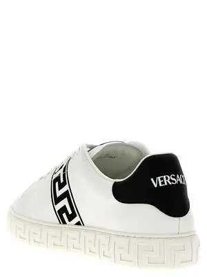 Versace Greca Embroidered Leather Sneakers - Multicolor