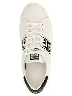 Versace Greca Embroidered Leather Sneakers - Multicolor