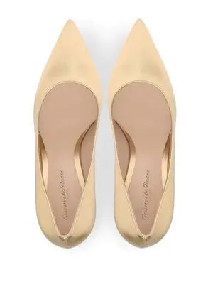 GIANVITO ROSSI 85 Metallic Nappa Leather Pumps - Silver