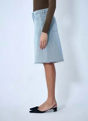Our Legacy Midi Denim Shorts With Raw Hem